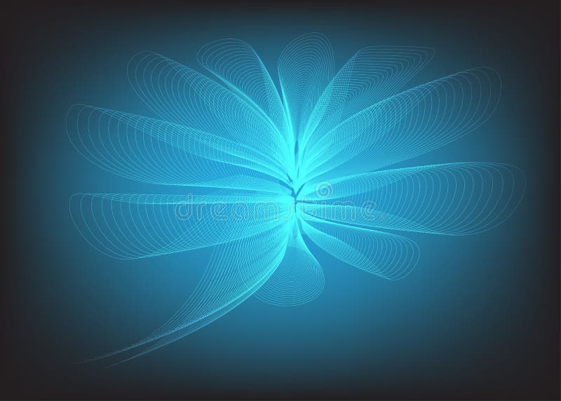 Wire Frame Flower on Black Background Stock Illustration - Illustration ...