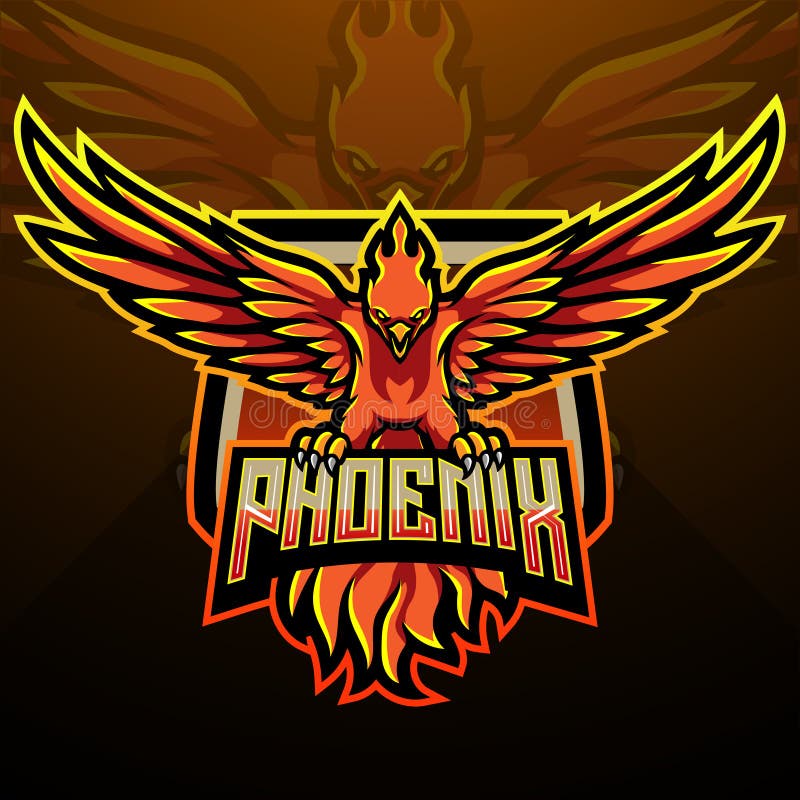Phoenix Mascot Character Logo Design Stock Vector - Illustration of ...