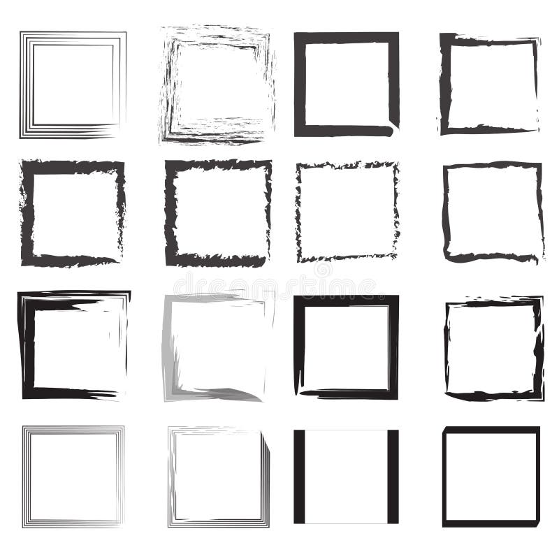 Six Square Borders Vector Set with Multiple Shapes Stock Vector ...