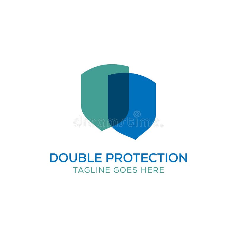 Shield Logo Vector Design Template. Double Protection Stock Vector ...