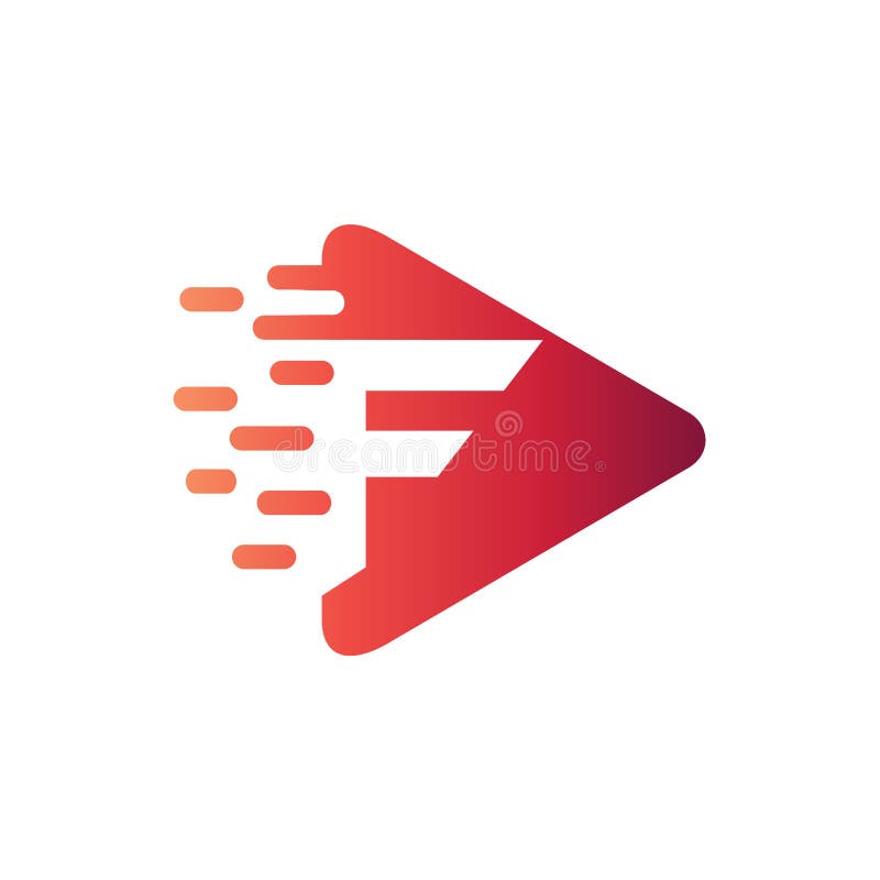 Letter F Play Media Logo in Vector Stock Vector - Illustration of ...