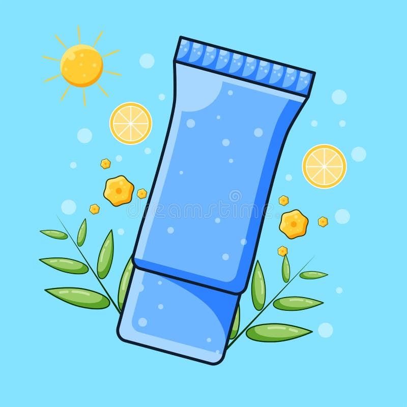 Natural Summer Sunblock Modern Design Stock Vector - Illustration of ...