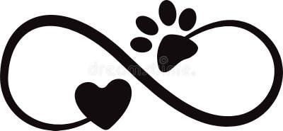 Print Infinity Love and Paw Tattoo Logo. Stock Vector - Illustration of ...