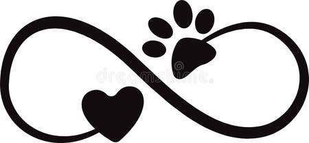 Print Infinity Love and Paw Tattoo Logo. Stock Vector - Illustration of ...