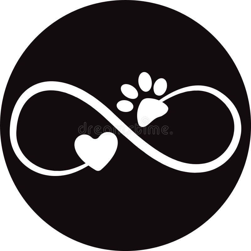 Print Infinity Love and Paw Tattoo Logo. Stock Vector - Illustration of ...