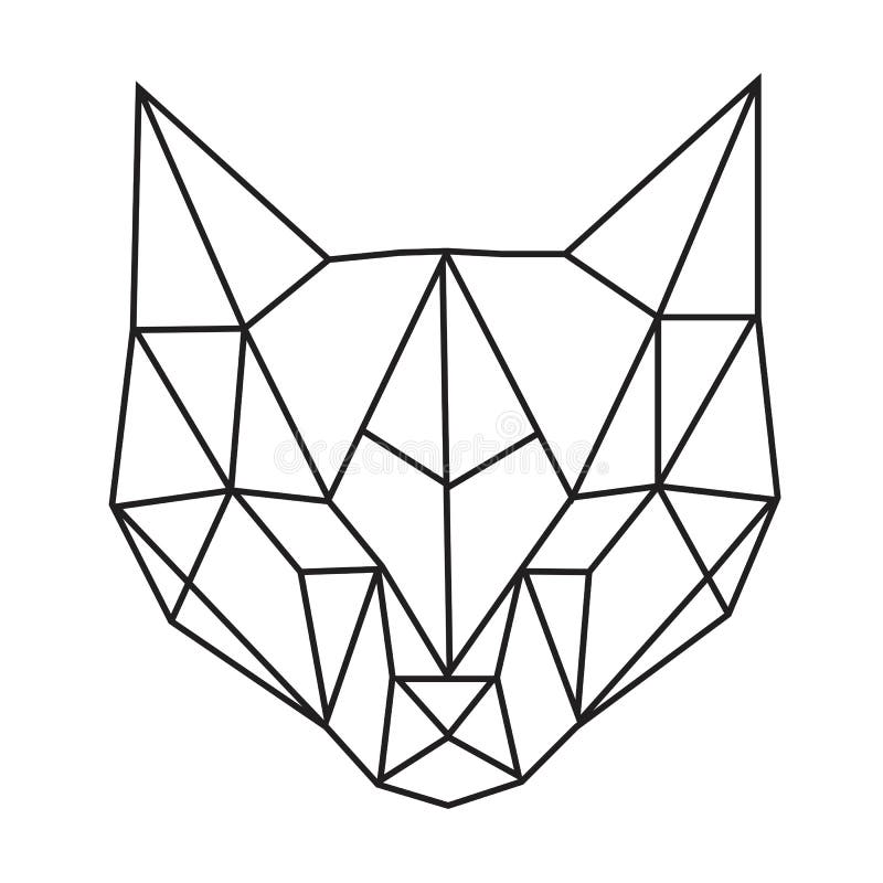 Print Vector Abstract Polygonal Geometric Cat Head Stock Vector ...