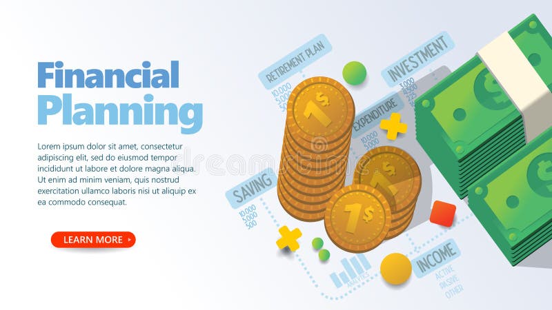 Financial Planning Custom Web Template or Presentation Vector ...