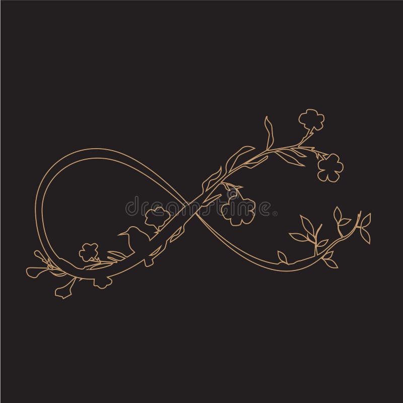 Black White Cherry Blossom Infinity Stock Illustrations – 26 Black ...