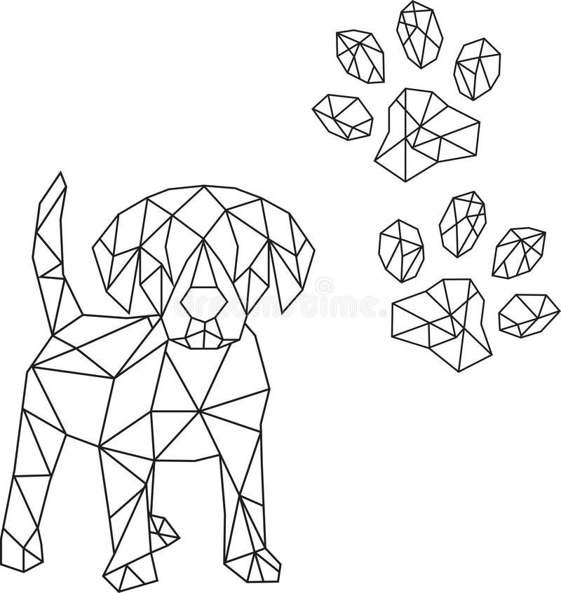 Print Print Vector Abstract Polygonal Geometric Dog Art Stock ...