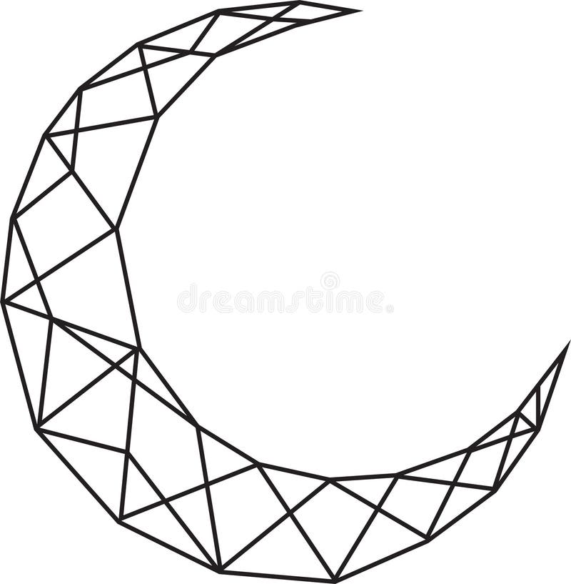 Print Vector Abstract Polygonal Geometric Moon Stock Vector ...