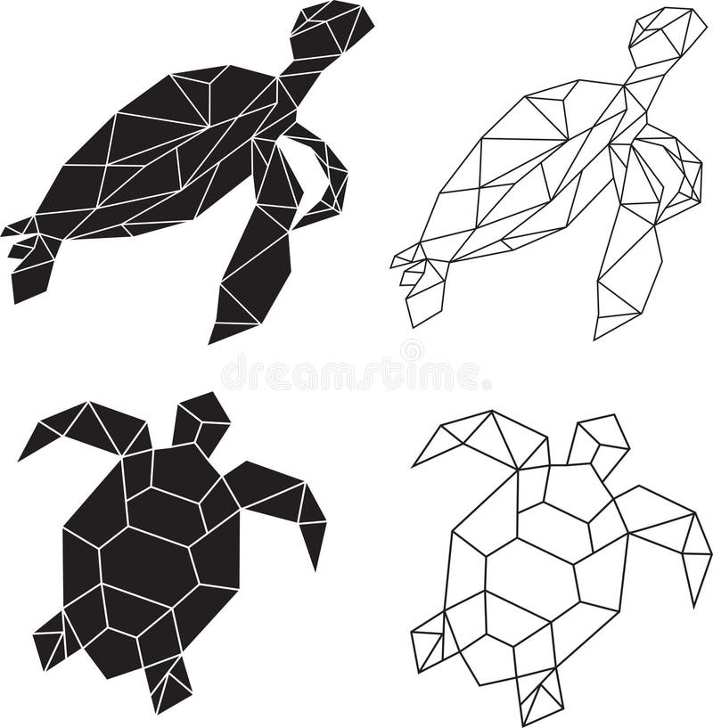 Print Vector Abstract Polygonal Geometric Abstract Turtle Stock Vector ...