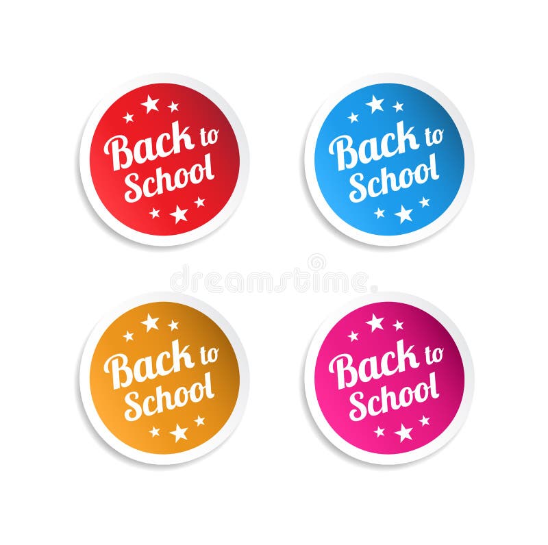 Back To School Stickers Set Stock Vector - Illustration of kids, poster ...