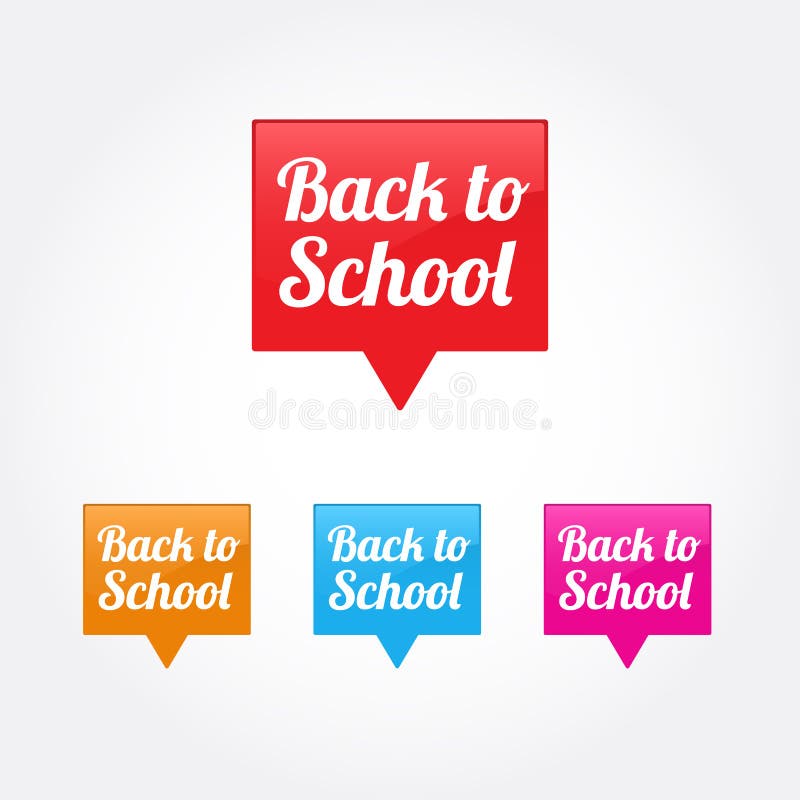 Back To School Tags Set stock vector. Illustration of back - 185196759