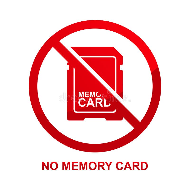 No Memory Card Sign Isolated on White Background Stock Vector ...