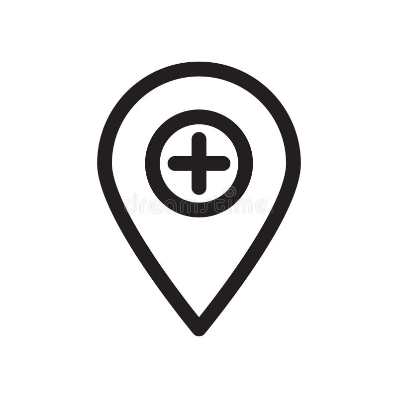 Medical pin map icon stock vector. Illustration of marker - 185307497