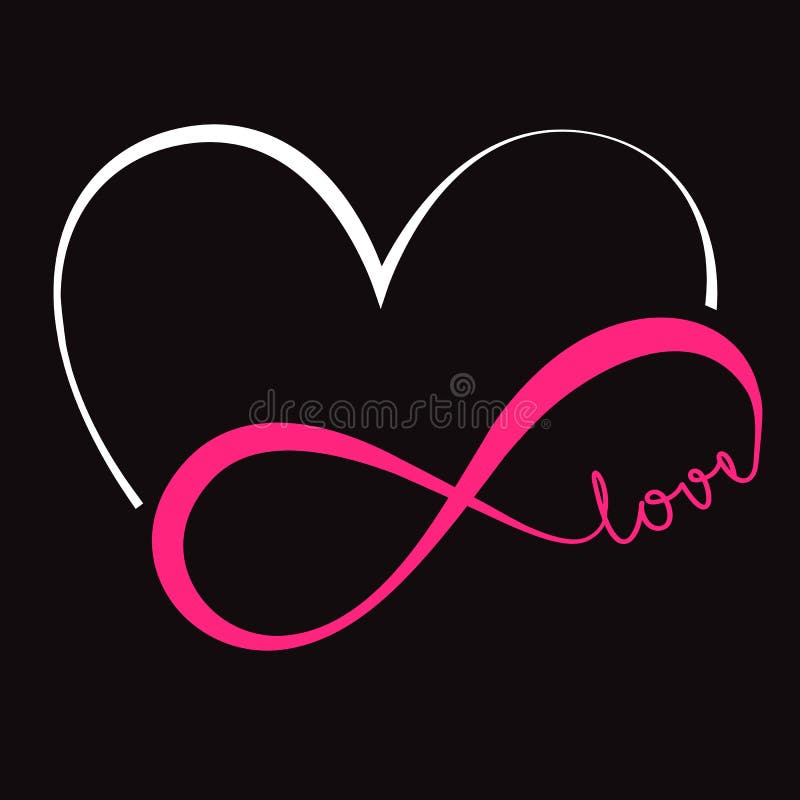 Heart and Infinity - Polyamory Sign - Vector Silhouette Illustration ...