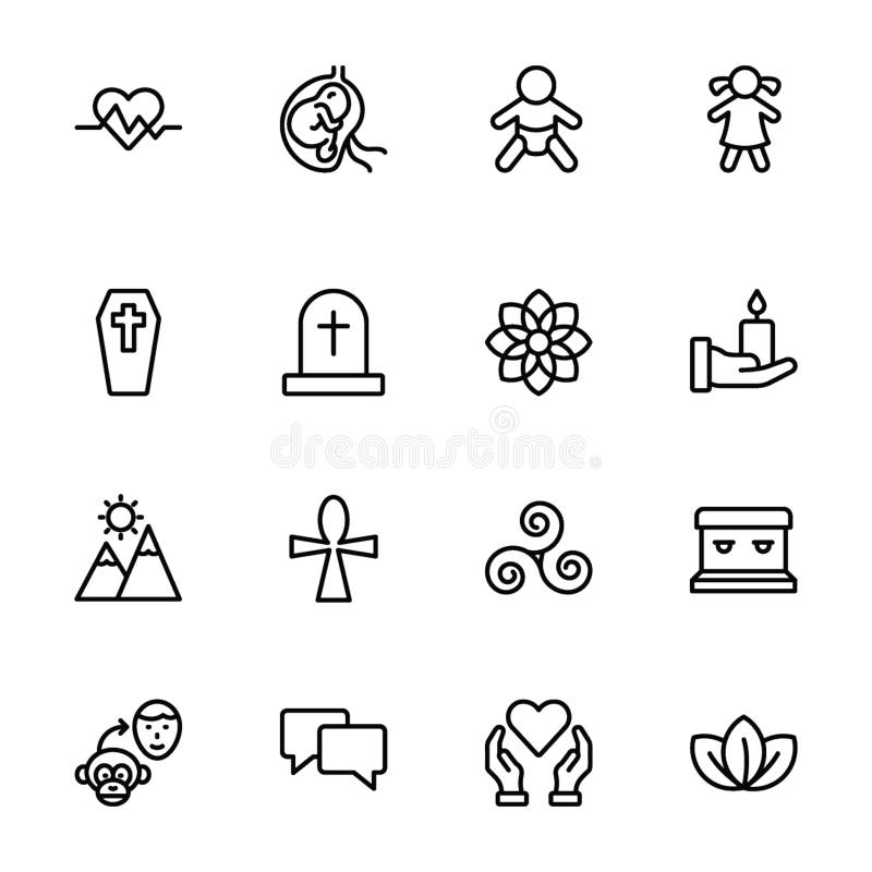 Life, Death and Life Evolution Icons Stock Vector - Illustration of ...