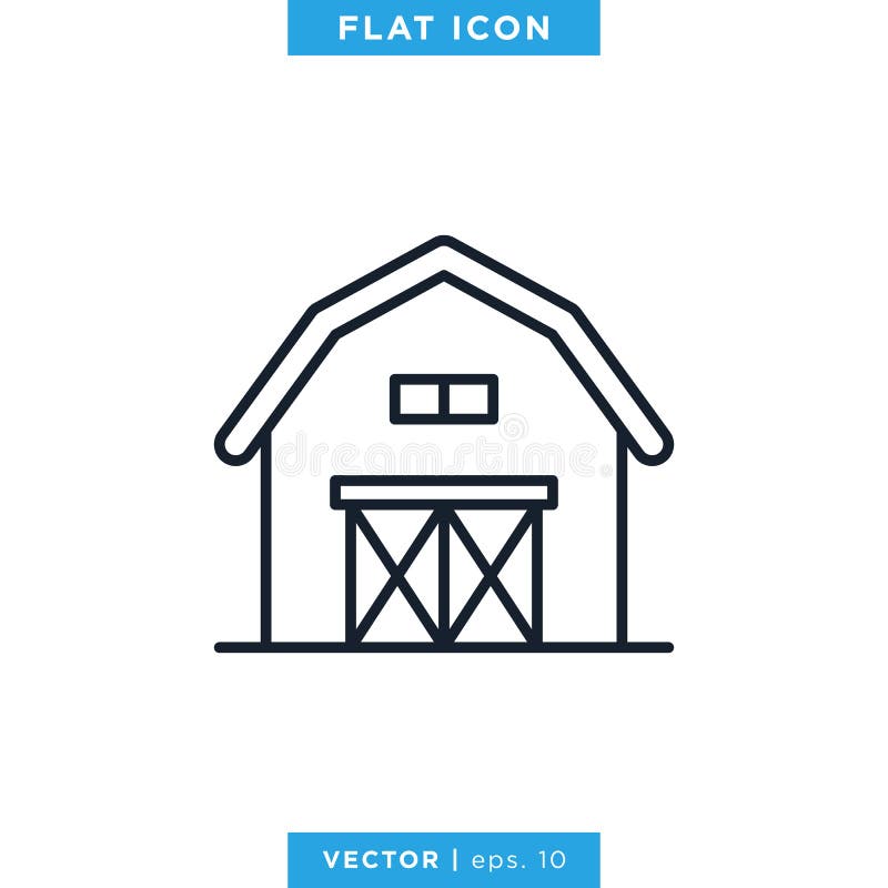 Barn Icon Vector Logo Design Template. Editable Stroke Stock Vector ...