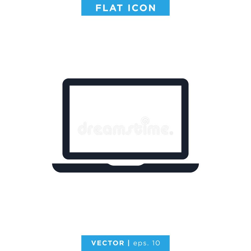 Laptop Icon Vector Logo Design Template. Flat Design. Stock Vector ...