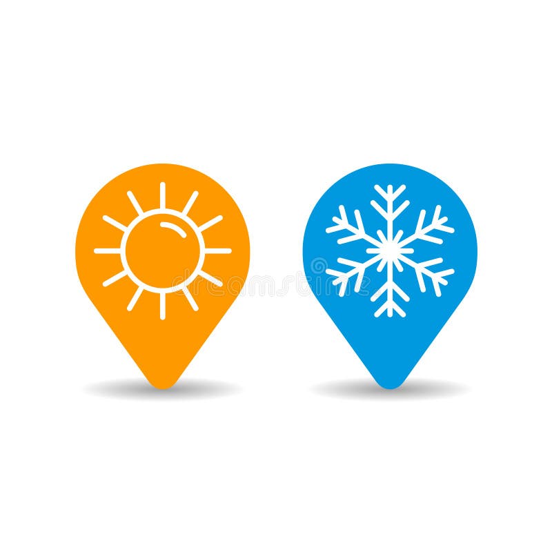 Temperature Icons - Hot and Cold Stock Vector - Illustration of summer ...
