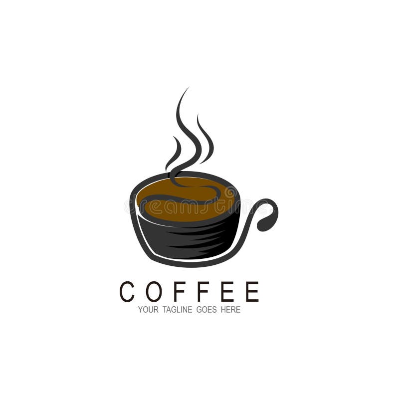 Coffee Logo Vintage, Cafe Logo, Black Icons Stock Vector - Illustration ...