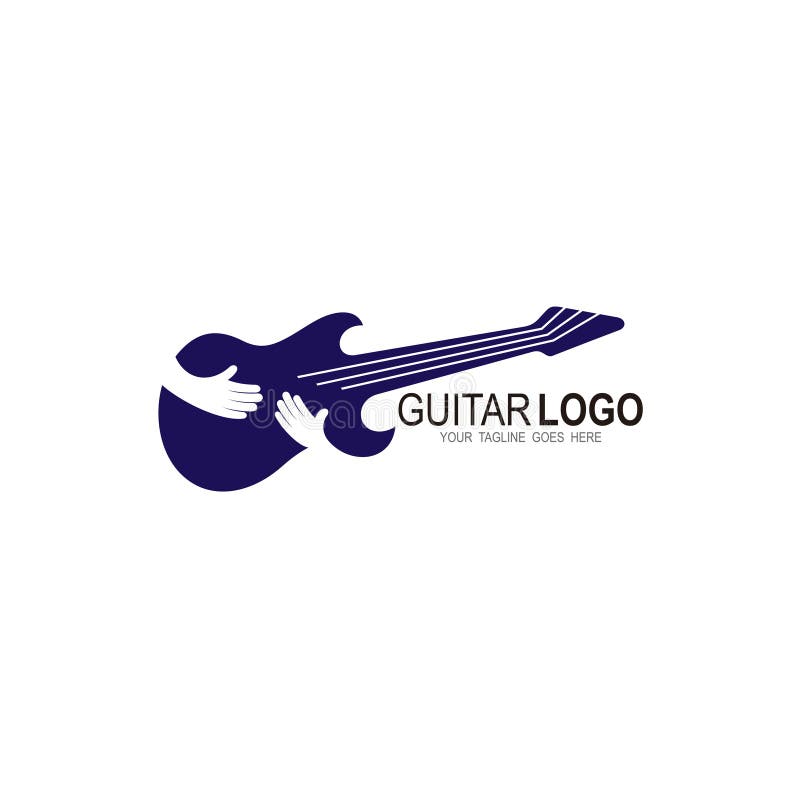 Guitar Logo and Hand Design Template, Stock Vector - Illustration of ...