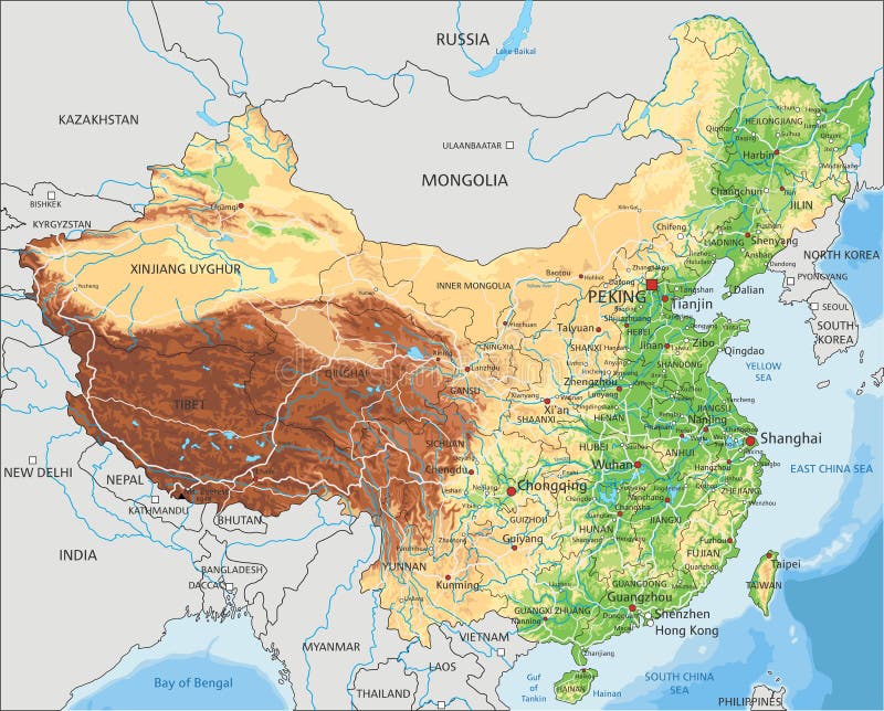 Geographical Map Of China Mountains