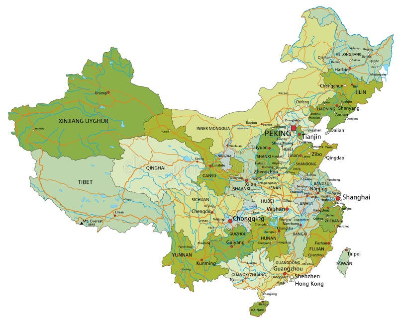 Ancient China Map With Rivers