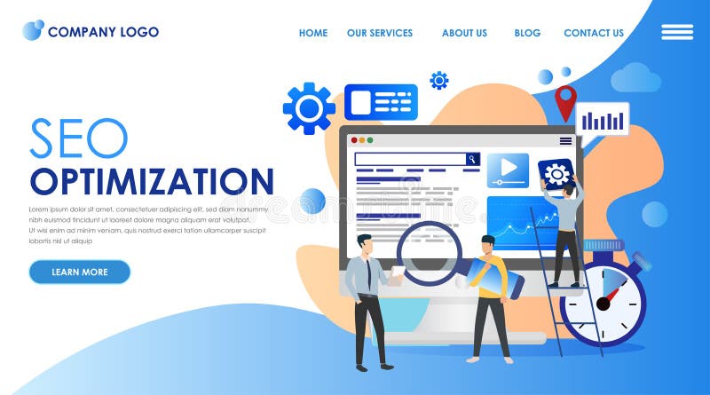 Seo Optimization Banner Marketing, Page, Website, Landing. Stock Vector ...