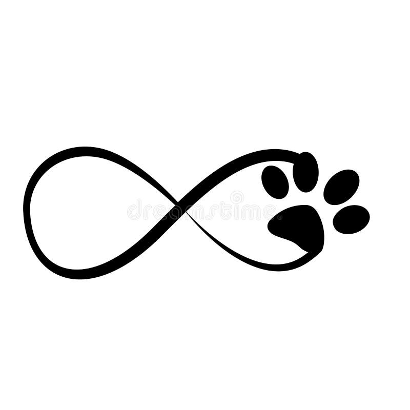 Print Elegant Infinity Sign with Animal Footprint, Vector Illustration ...