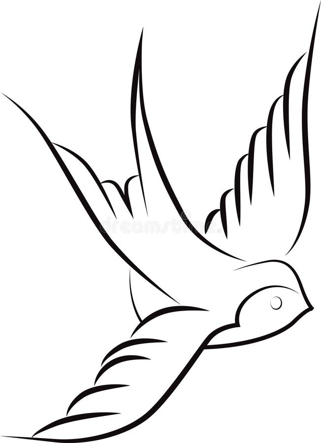 Print Swallow Bird, Fly, Vector Illustration Stock Vector ...