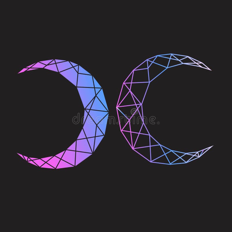 Vector Abstract Polygonal Geometric Abstract Moon New Art Stock Vector ...