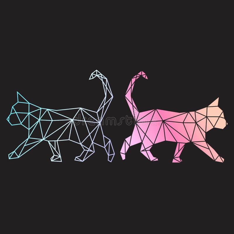Print Vector Abstract Polygonal Geometric Abstract Cat Stock Vector ...