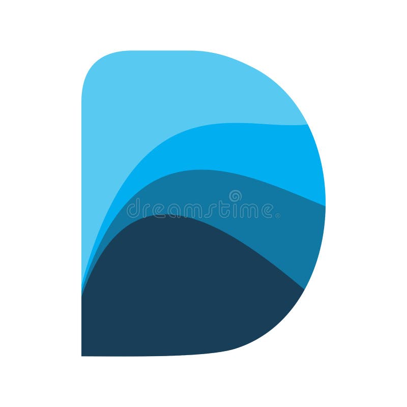 Blue Color Letter D Logo Design Stock Vector - Illustration of ...