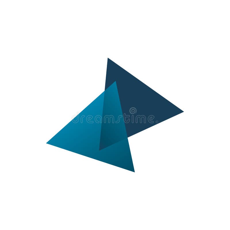 Blue Color Triangle Geometry Logo Design Stock Vector - Illustration of ...