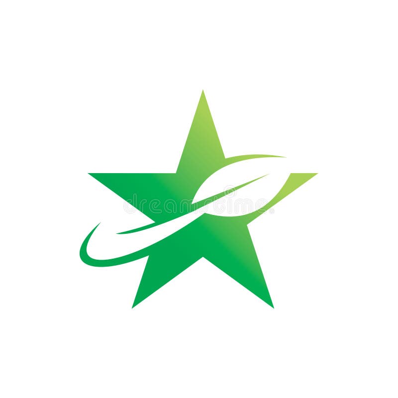 Green Star Leaf Logo Design Stock Vector - Illustration of logo ...