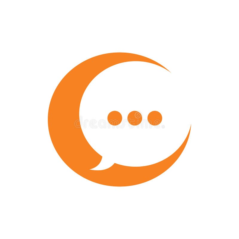 Orange Circle Chat Logo Design Stock Vector - Illustration of solid ...