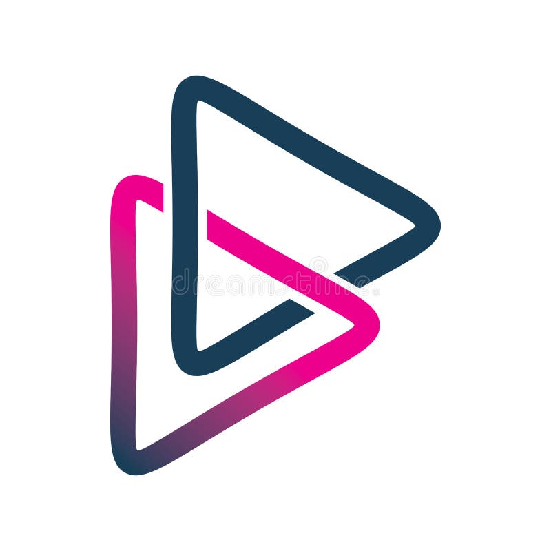 Triangle Play Stylish Logo Icon Stock Vector - Illustration of design ...