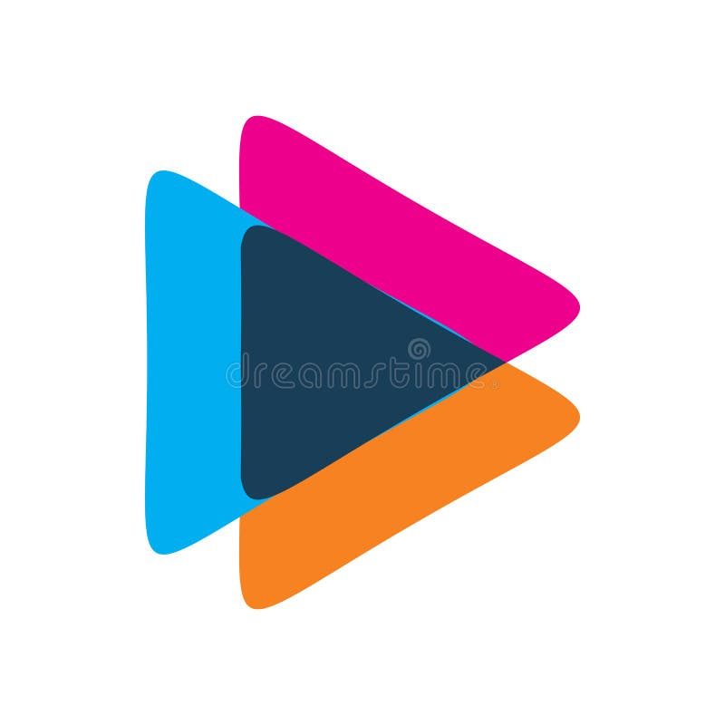 Triangle Play Stylish Logo Icon Stock Vector - Illustration of design ...