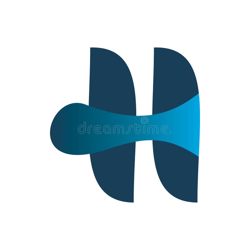 Blue Color Fluid Letter H Logo Design Stock Vector - Illustration of ...