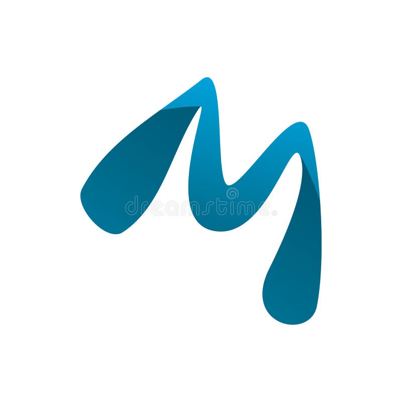 Blue Color Letter M Fluid Motion Logo Design Stock Vector ...