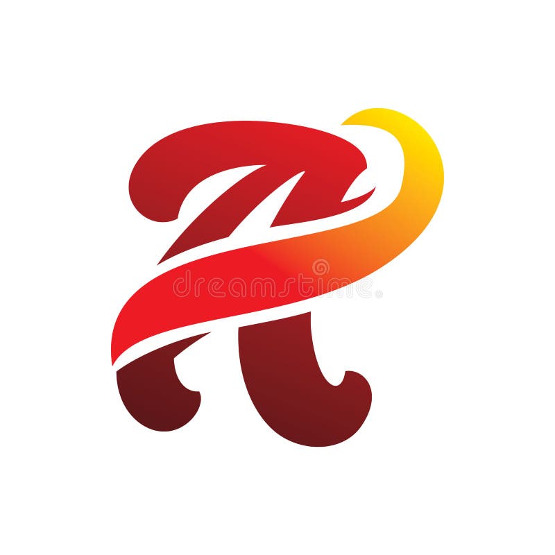 Red Flame Font Letter a Motion Color Shape Logo Design Stock Vector ...