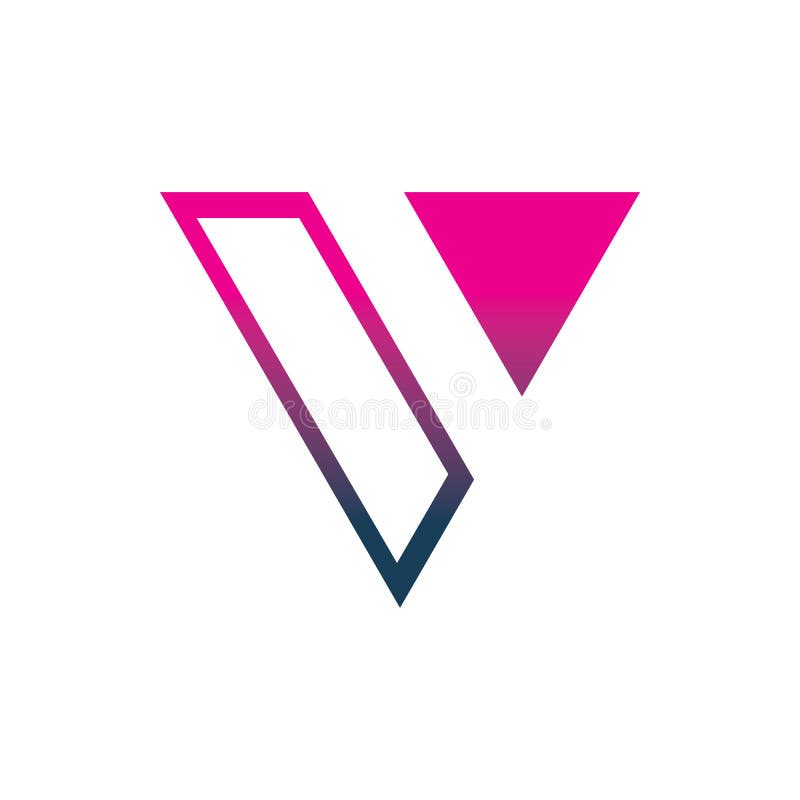 Modern Full Color Line Letter V Logo Design Stock Vector - Illustration ...