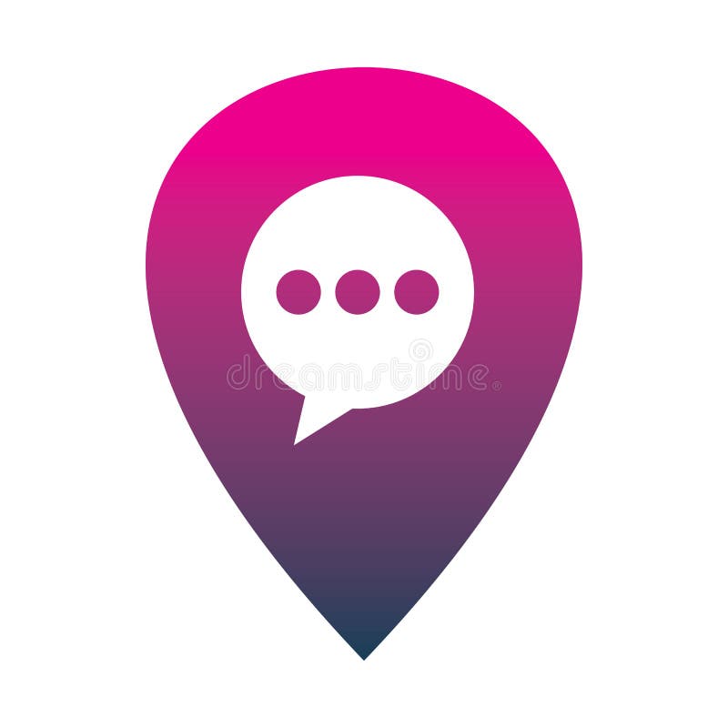 Modern Full Color Pin Map Location Chat Logo Design Stock Vector ...