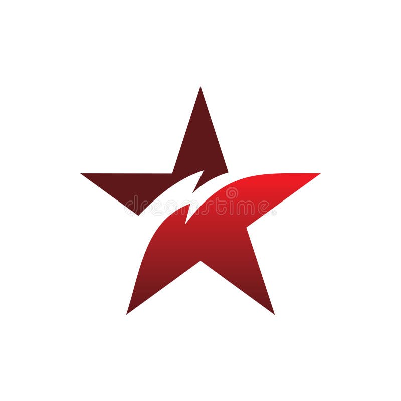 Red Color Star Shape Lightning Energy Power Logo Design Stock Vector ...