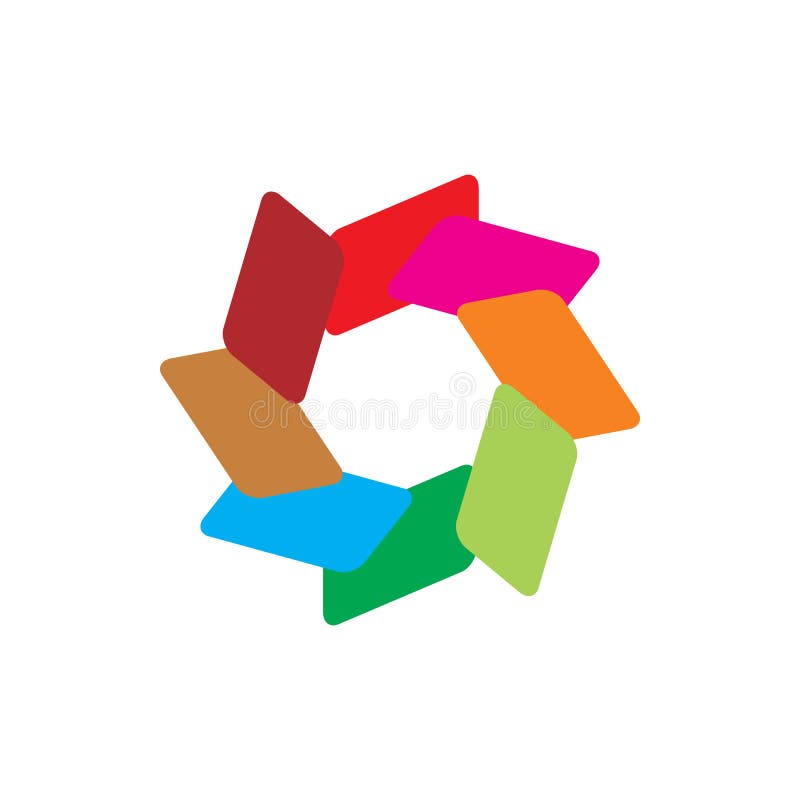 Creative Full Color Diagonal Square Circle Motion Logo Design Stock ...