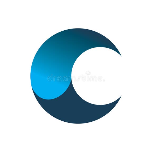 Blue Color Moon Letter C Logo Design Stock Vector - Illustration of ...