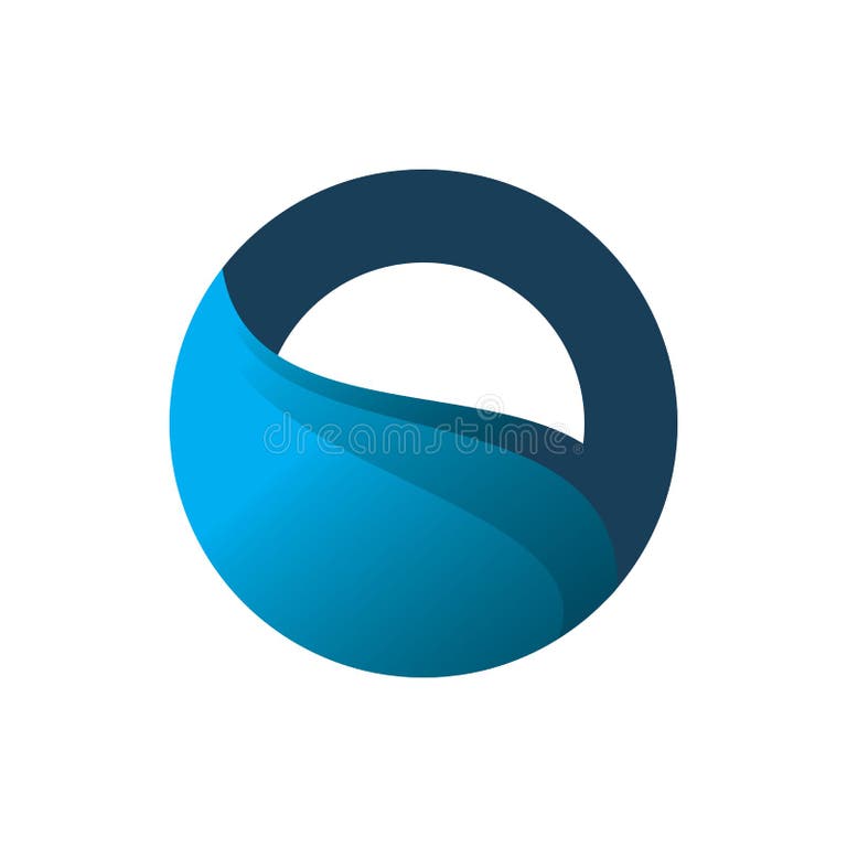 Blue Circle Wave Logo Design Stock Vector - Illustration of geometry ...