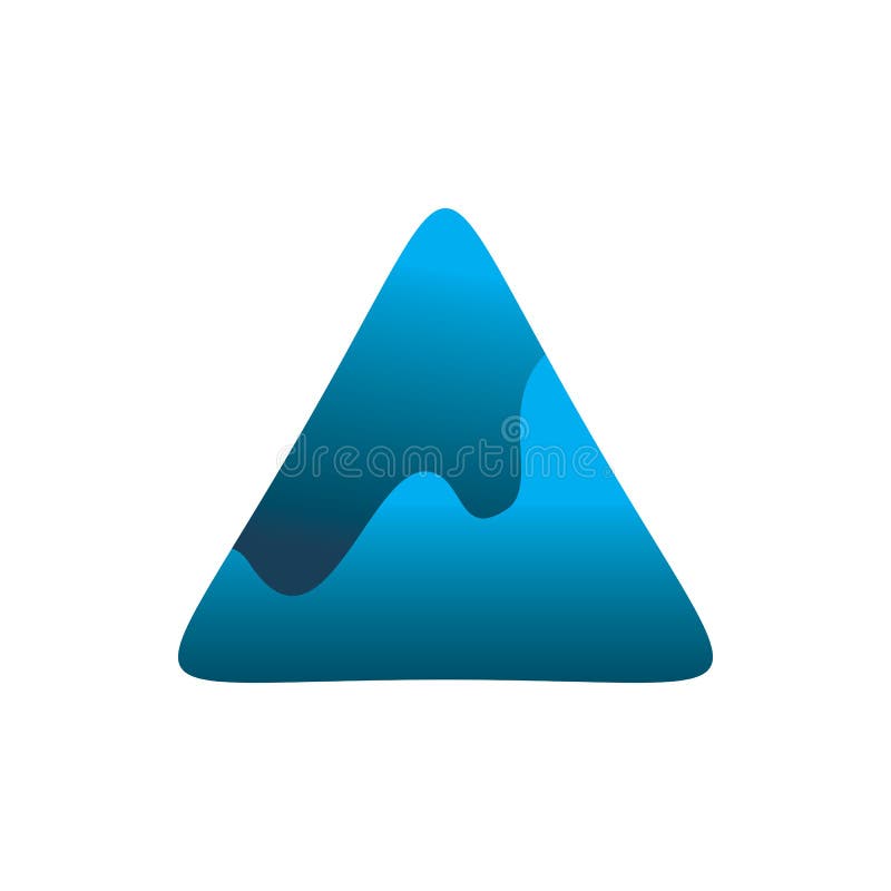 Blue Color Triangle Pyramid Wave Ocean Logo Design Stock Vector ...