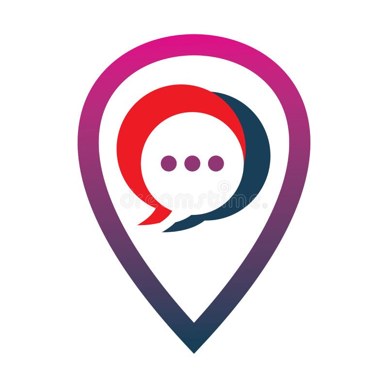 Creative Full Color Pin Map Location Chat Group Logo Design Stock ...
